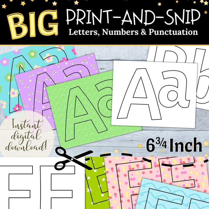 Big Printable Bulletin Board Letters for Teacher's Classroom, DIY Signs ...