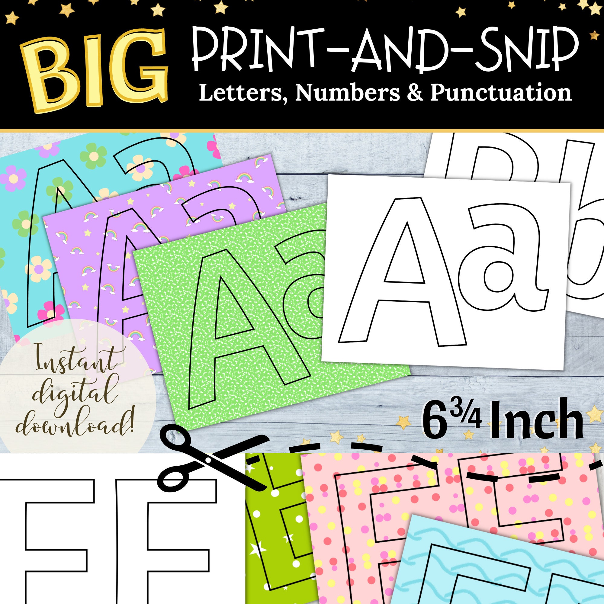 Big Printable Bulletin Board Letters for Teacher's Classroom, DIY Signs ...