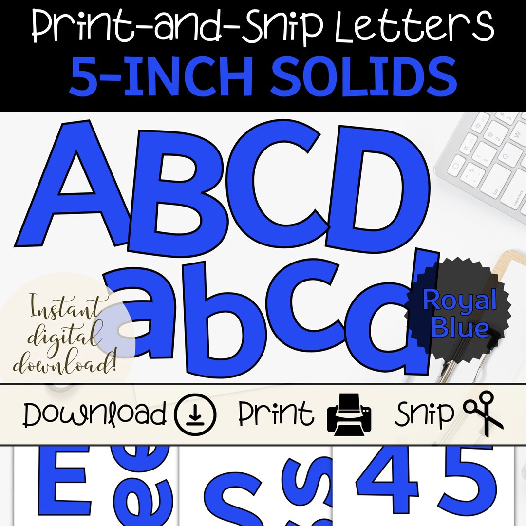 Royal Blue Letter Set | Printable Bulletin Board Letters | DIY Signs ...