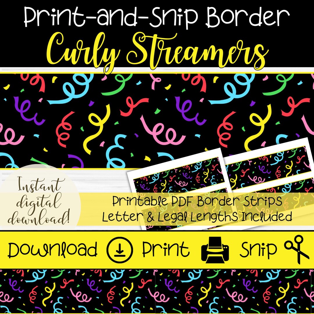 Birthday Bulletin Board Border Strips | Printable Party Trim ...