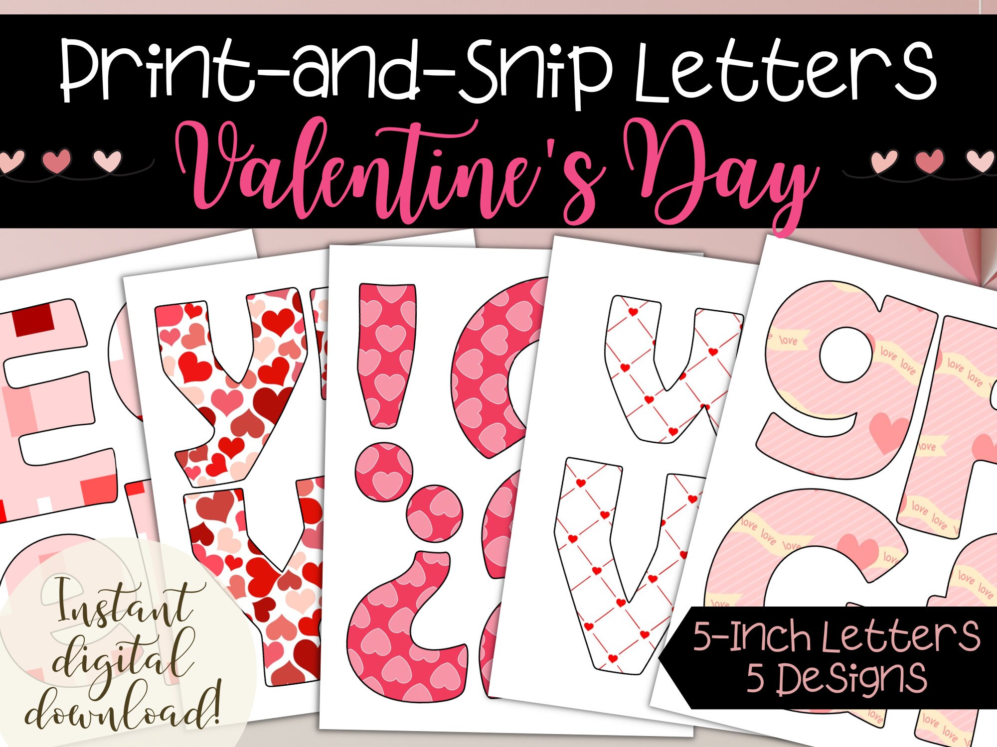 Printable Valentine's Day and February Bulletin Board Letters for ...