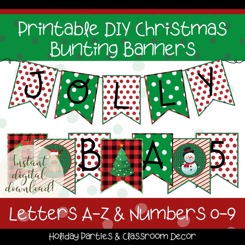 Christmas Bunting - Etsy