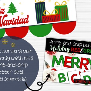 Feliz Navidad Bulletin Board Border Spanish & Bilingual Holiday ...