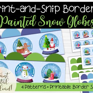 Snow Globe Bulletin Board Borders | Printable Christmas Borders for ...