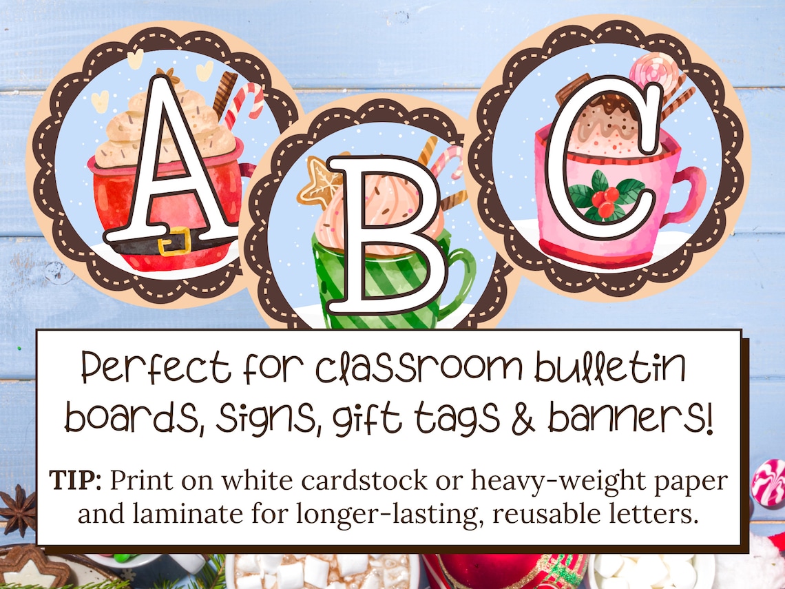 Printable Bulletin Board Letters for Winter Hot Chocolate - Etsy