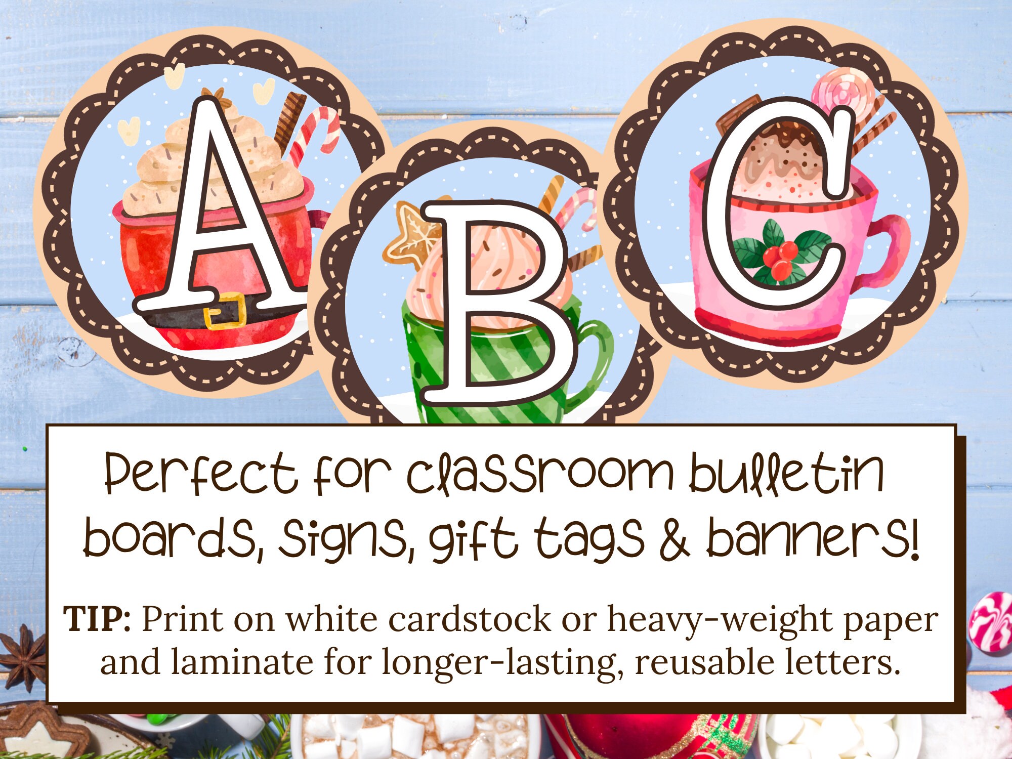 Printable Bulletin Board Letters for Winter Hot Chocolate - Etsy