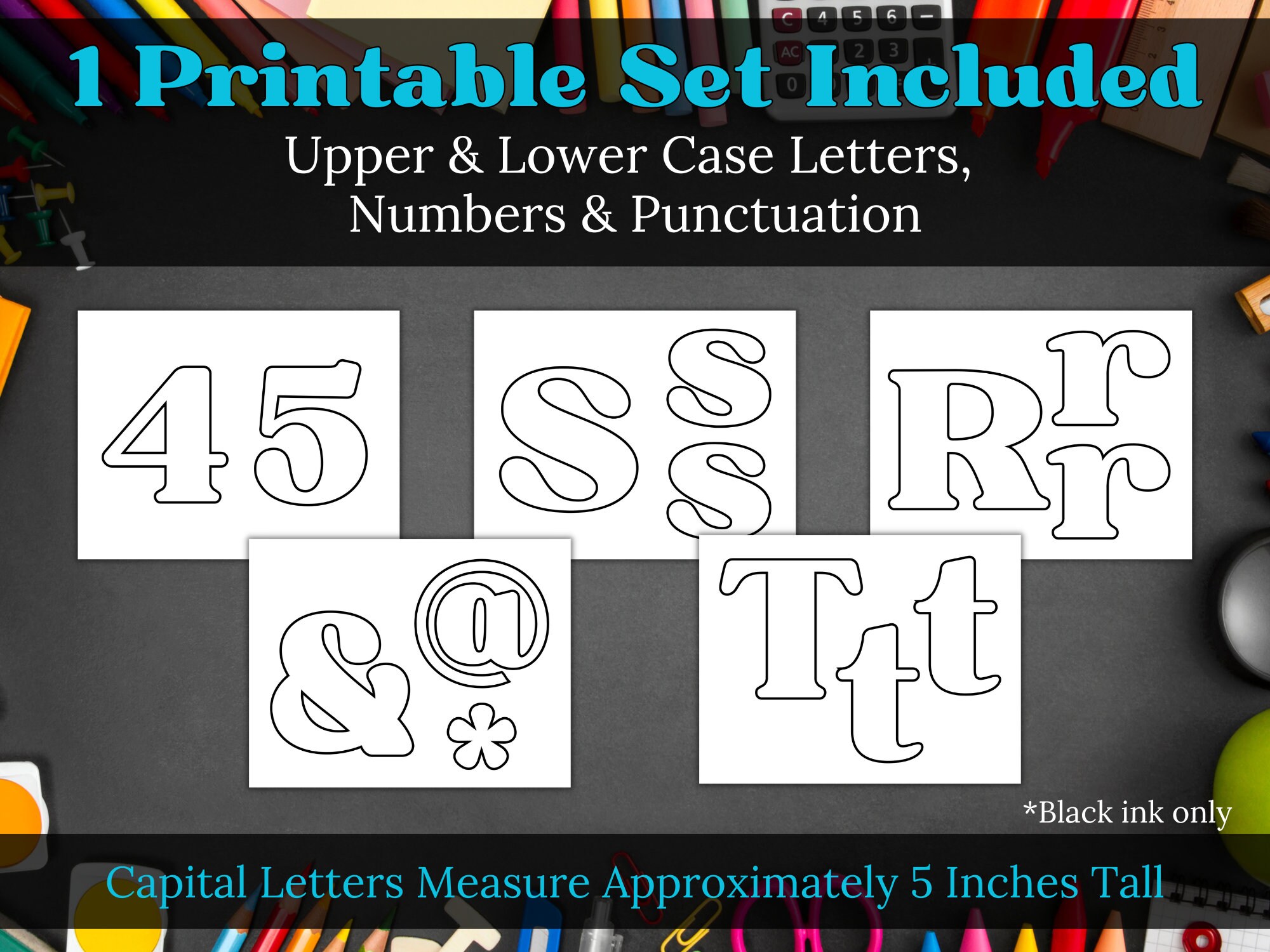Vintage Style Bulletin Board Letters Printable Letter Set - Etsy