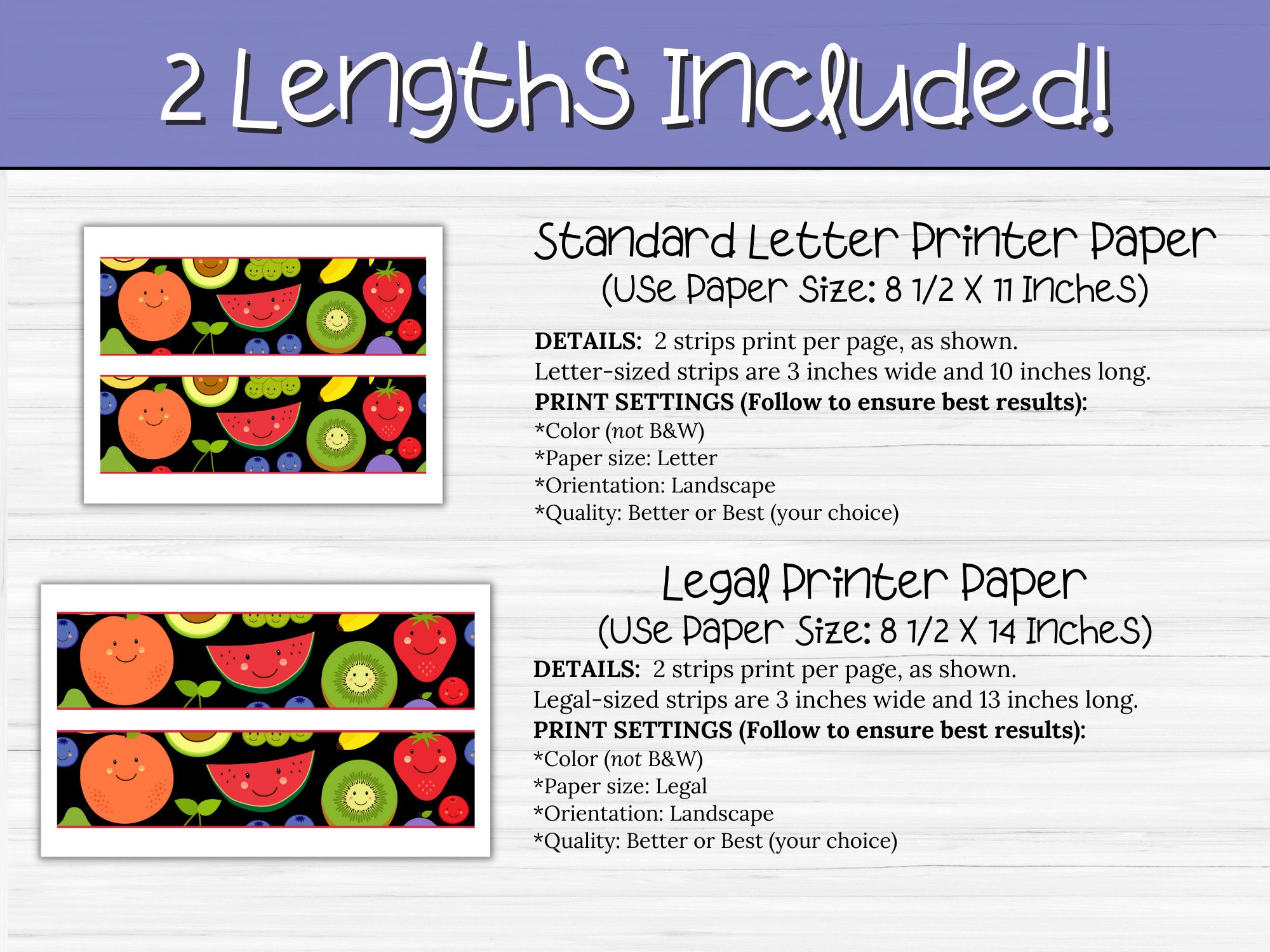 Fruit Bulletin Board Border Printable Border Strips for Teachers Bright ...