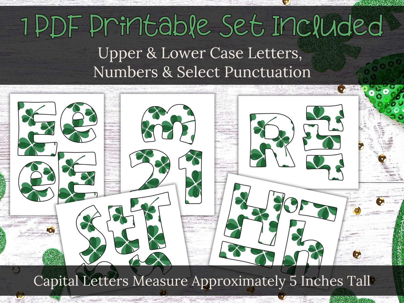 St. Patrick's Day Letter Set | March Bulletin Board Idea | Printable ...