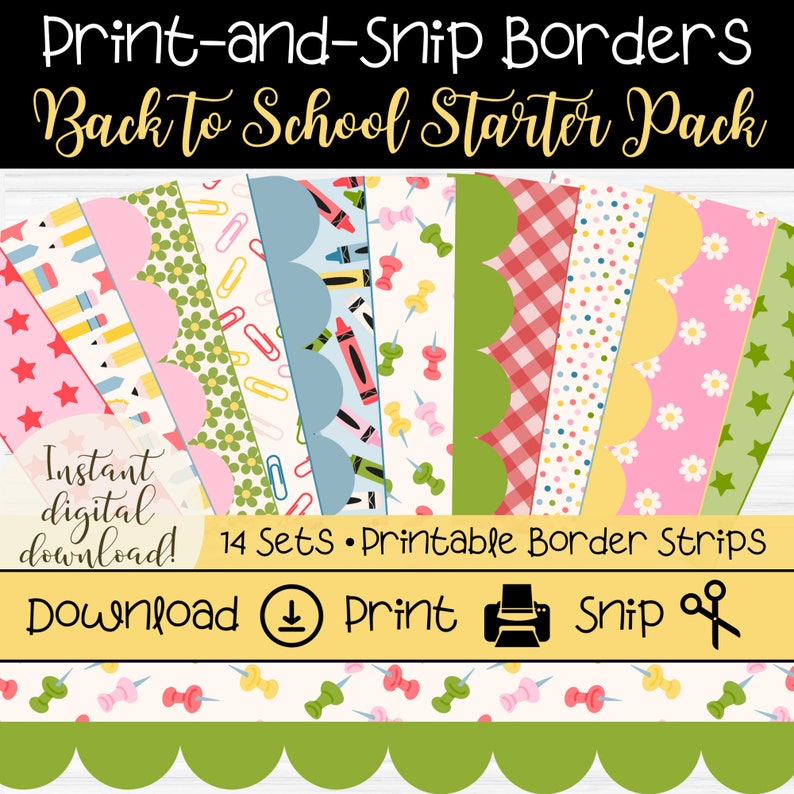 Back to School Bulletin Board Border | Printable Classroom Decor (PDF ...