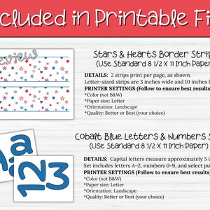 Patriotic Bulletin Board Set | Printable Border and Blue Letters ...