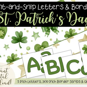 Printable St. Patrick's Day Bulletin Board Set for Teachers, Green 5 ...
