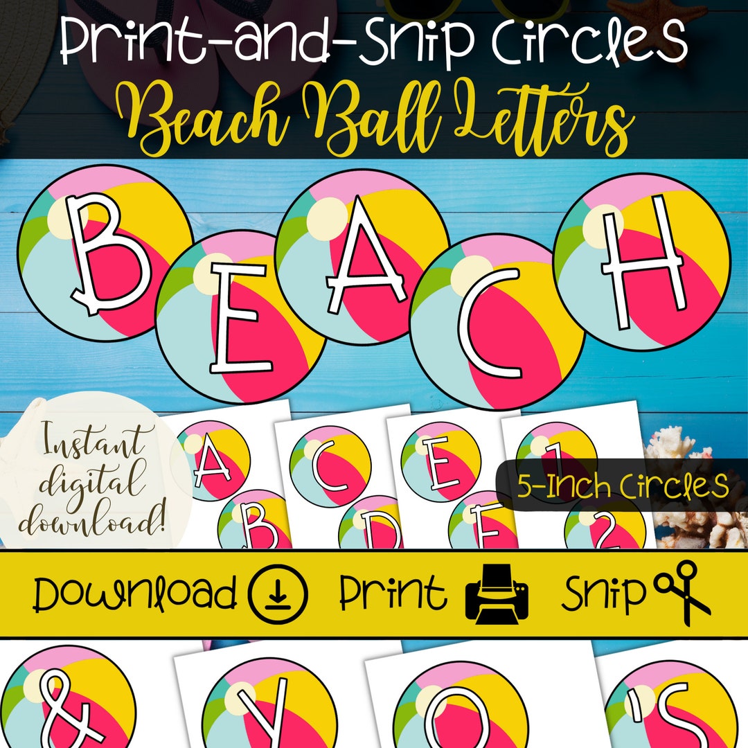 Summer Bulletin Board Letter Set | Beach Ball Theme | Bulletin Board ...