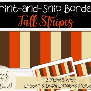Fall Bulletin Board Border for Teachers | Printable Autumn Border ...