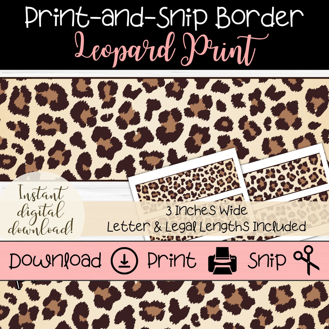 Leopard Print Bulletin Board Border: DIY Printable Trim (digital ...