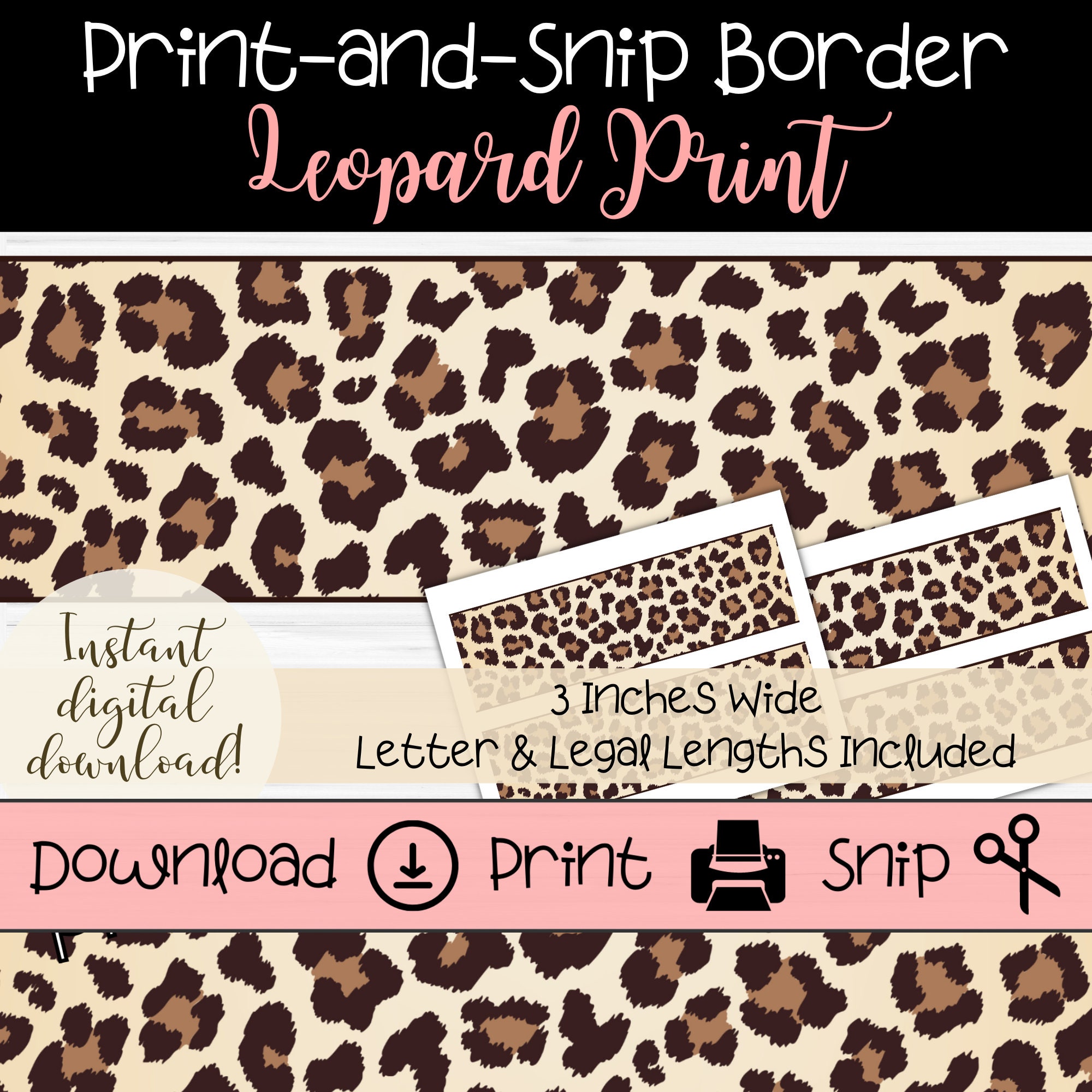 Cheetah Print Border Clip Art