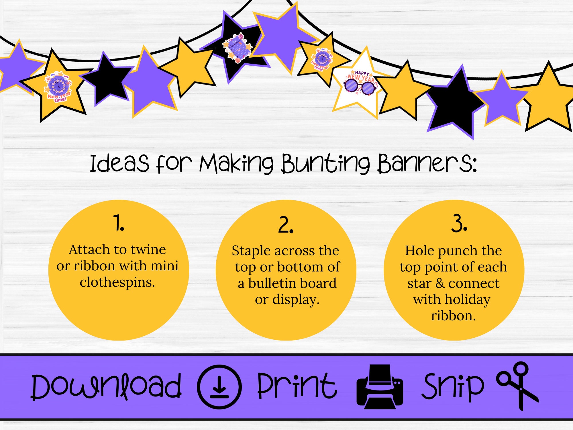 Happy New Year Bulletin Board Theme Set Printable Bulletin Board ...