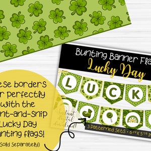 St. Patrick's Day Bulletin Board Borders, Green & Gold Classroom Decor ...