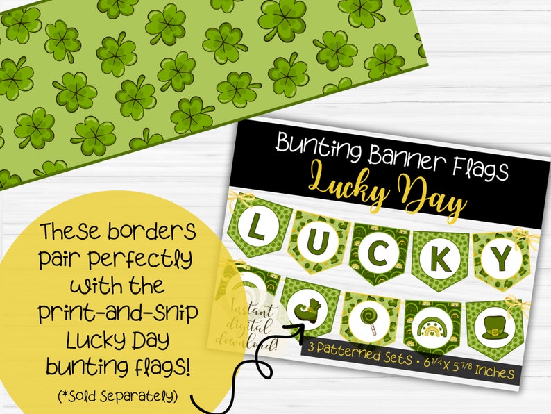 St. Patrick's Day Bulletin Board Borders, Green & Gold Classroom Decor ...