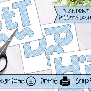 Printable Classroom Bulletin Board Letter Set for Teachers Light Blue ...