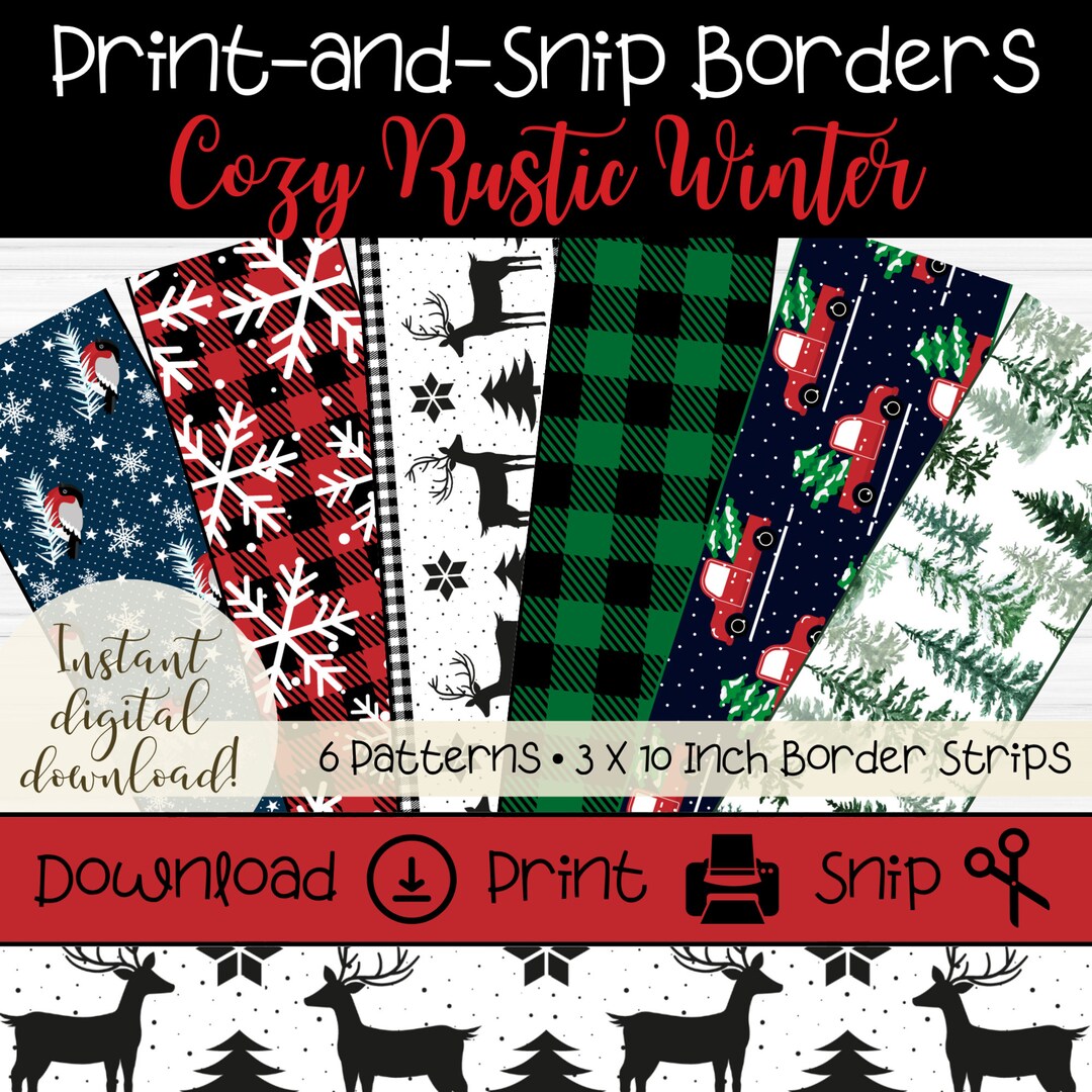 Rustic Winter Border Set | Printable Bulletin Board Borders for Winter ...