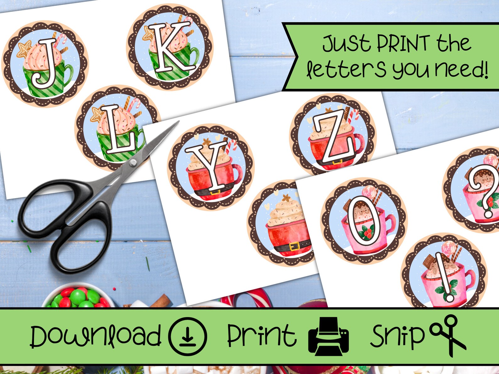 Printable Bulletin Board Letters for Winter Hot Chocolate - Etsy