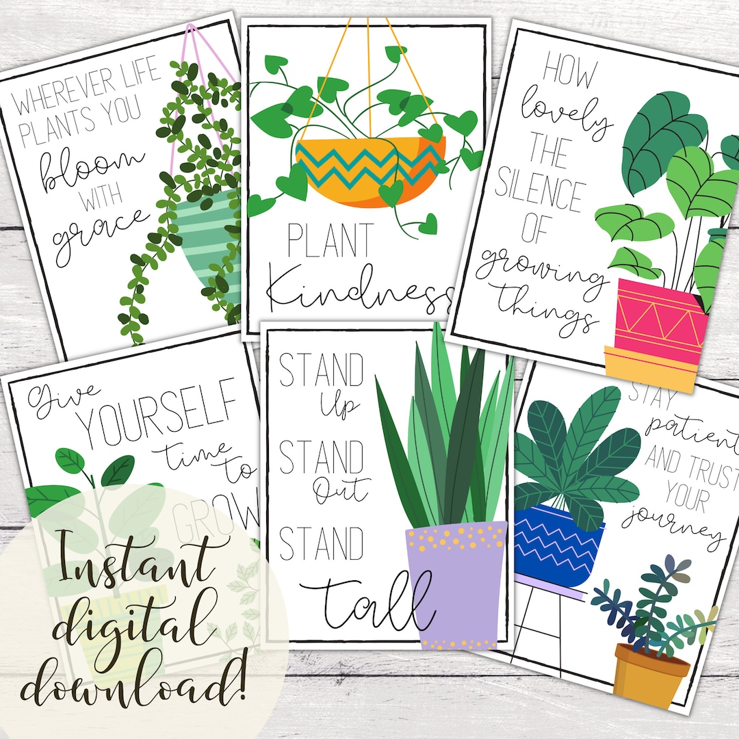 Plant Classroom Posters | Potted Plants Theme | Growth Mindset Quotes ...