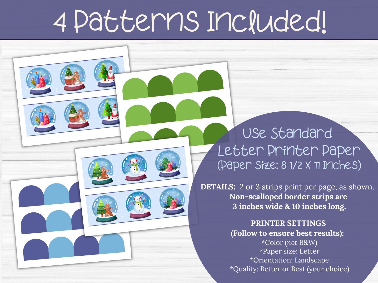 Snow Globe Bulletin Board Borders Printable Christmas - Etsy