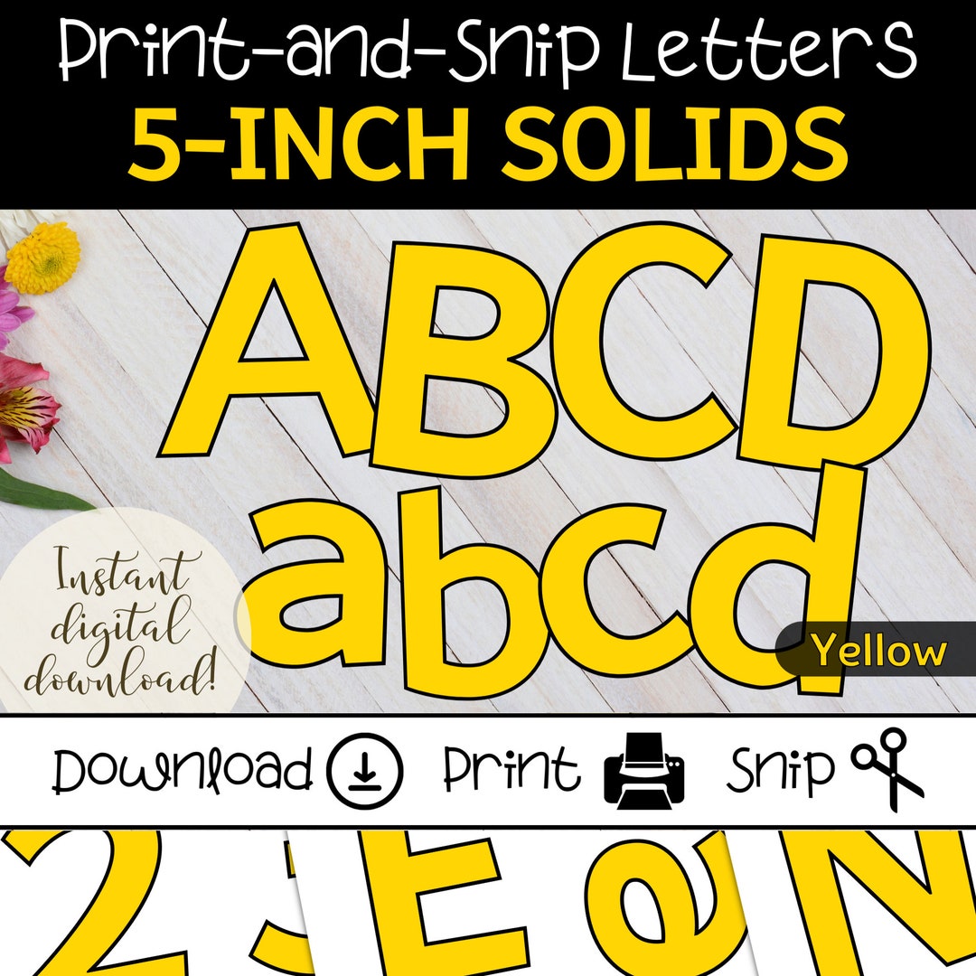 Yellow Bulletin Board Letters | Printable Classroom Letter Set | Yellow ...