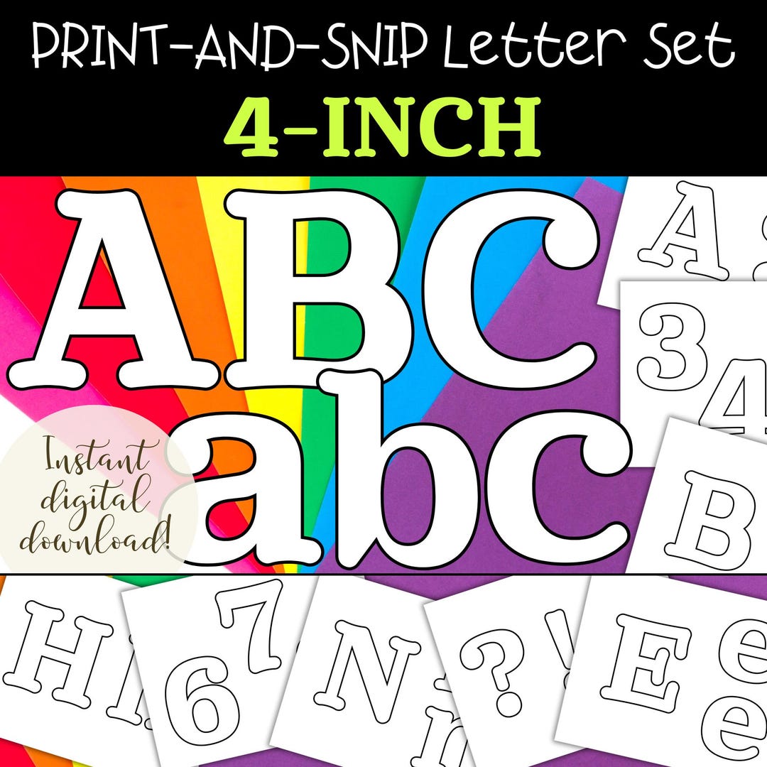 Bulletin Board Letter Set | Black Ink Outlined Letters | Homemade Signs ...