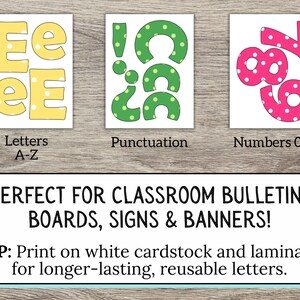 Printable Polka Dot Bulletin Board and Banner Letters, Classroom Decor ...