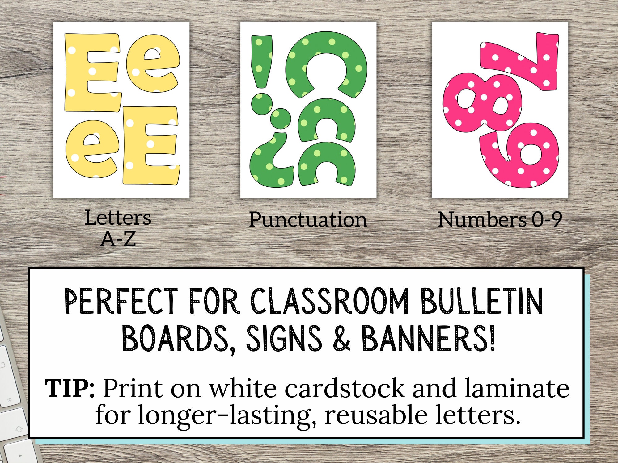 Printable Polka Dot Bulletin Board and Banner Letters - Etsy
