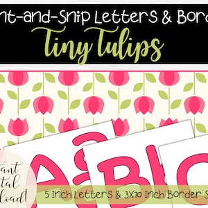 Bulletin Board Border and Letters Combo Set, Printable Spring Decor for ...