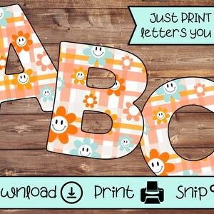 Retro Daisy Bulletin Board Letter Set | Printable Letters for Classroom ...