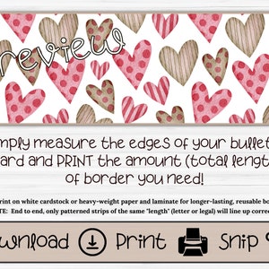 Bulletin Board Border in Sweet Hearts Pattern for Valentine's Day and ...