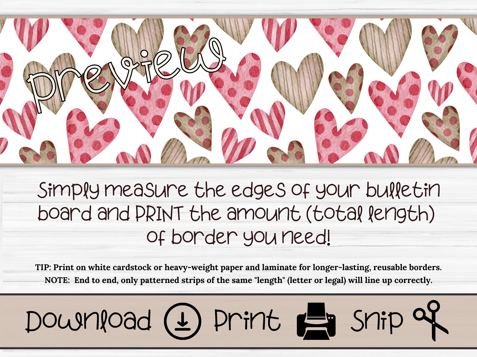 Bulletin Board Border in Sweet Hearts Pattern for Valentine's Day and ...