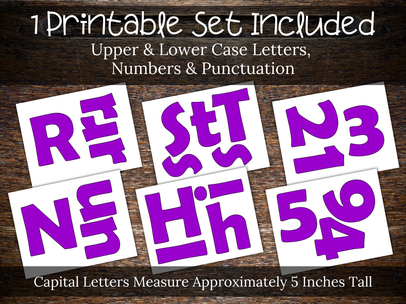 Purple Bulletin Board Letters Printable Letter Set Bright Purple 5 Inch ...