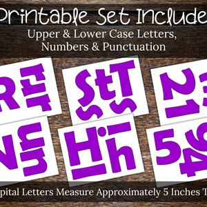 Purple Bulletin Board Letters | Printable Letter Set | Bright Purple ...