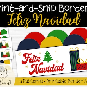Feliz Navidad Bulletin Board Border: Spanish Classroom Decor (digital ...