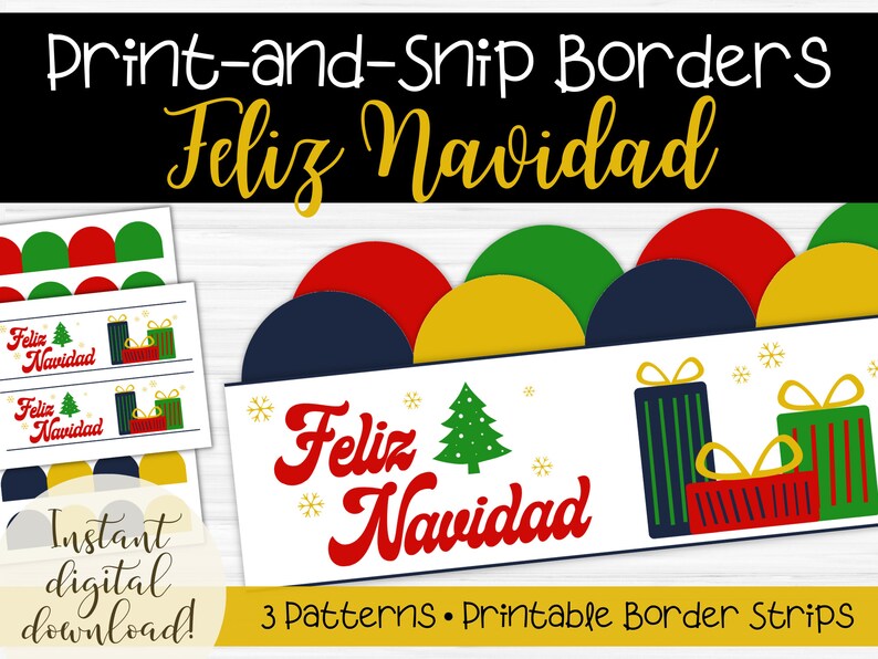 Feliz Navidad Bulletin Board Border: Spanish Classroom Decor (digital ...