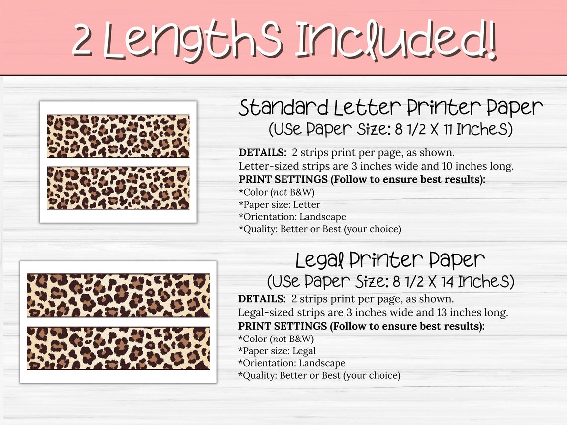 Leopard Print Bulletin Board Border: DIY Printable Trim (digital ...