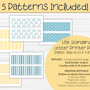 Boho Rainbow Bulletin Board Border Strips | Printable Spring Border ...