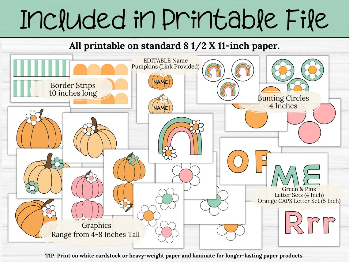 Fall Bulletin Board Idea Printable Kit for Teachers Back to School ...