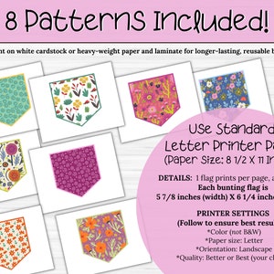 Floral Bunting Flags: Whimsical Classroom Banner (PDF) - Etsy