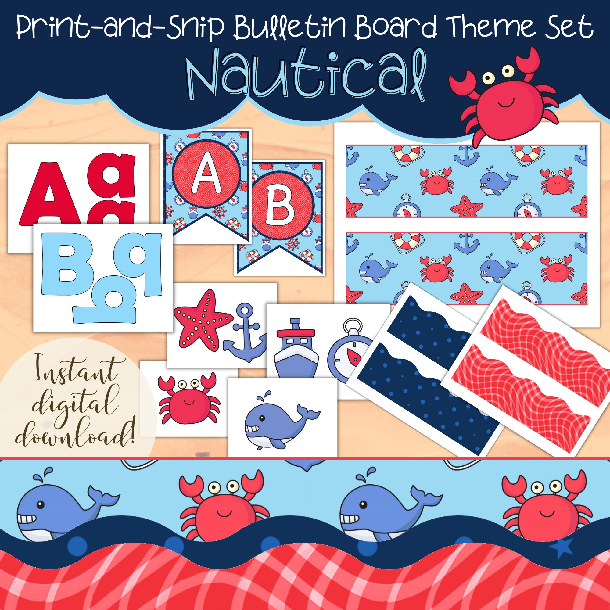 Anchor Bulletin Board Border