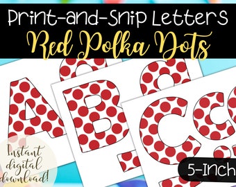 Printable Polka Dot Bulletin Board and Banner Letters - Etsy