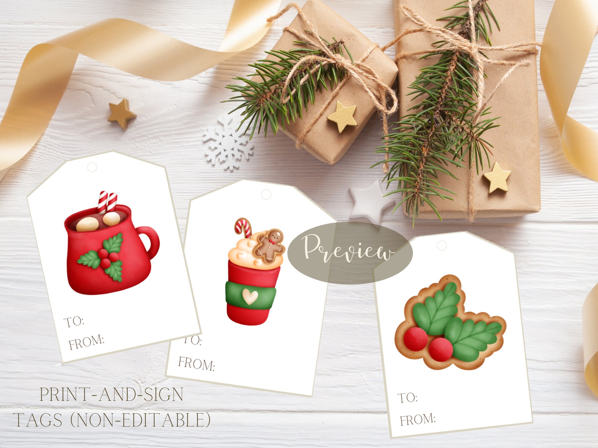 Holiday Treats Gift Tags: Printable Christmas Present Labels (PDF) - Etsy