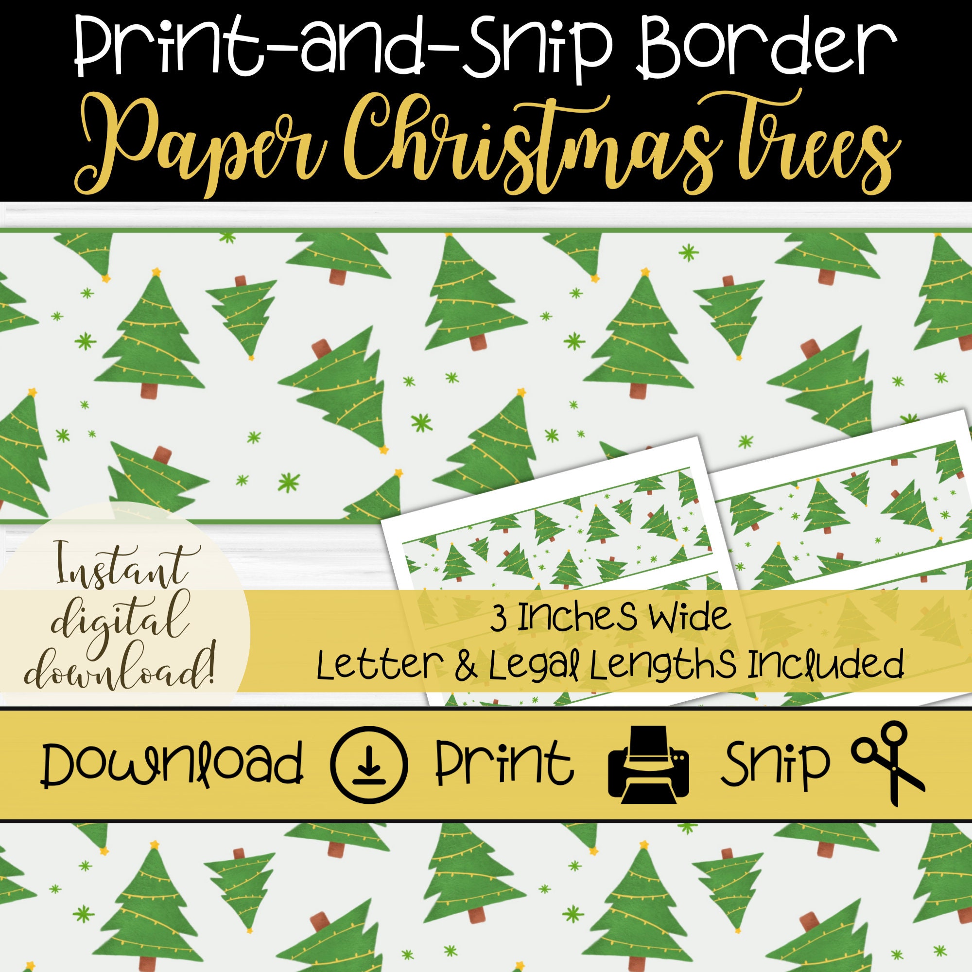 Christmas Tree Bulletin Board Border Holiday Classroom - Etsy