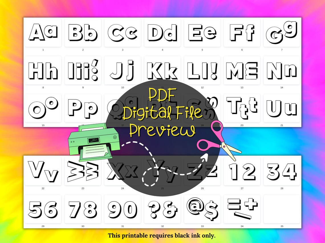 Bulletin Board Block Letters Printable 3D Shadow Letters & - Etsy