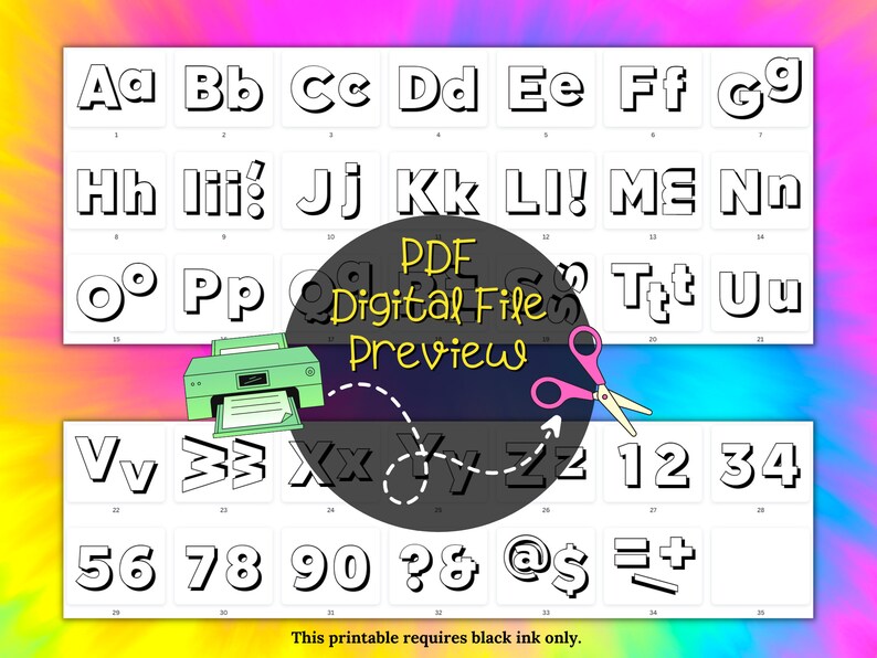 Bulletin Board Block Letters Printable 3D Shadow Letters & - Etsy